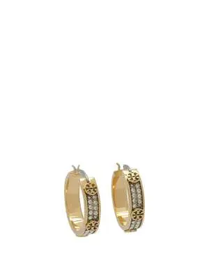 Tory Burch Logo Hoop Earrings - Gold