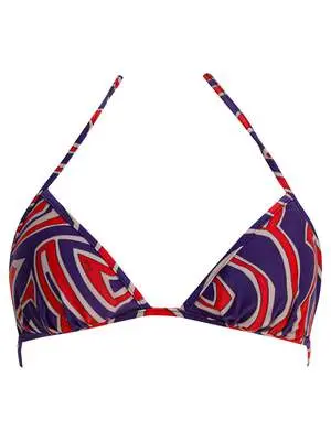 Emilio Pucci Labirinto Print Triangle Bikini Top - Purple