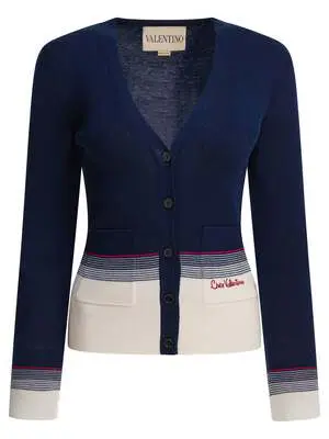 Valentino Garavani Virgin Wool Cardigan - Blue