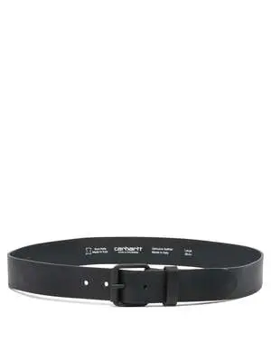 Carhartt Work In Progress Leather 'script' Belt - Black