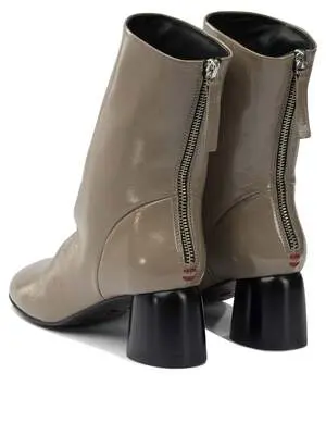 HALMANERA Leather Zippered Ankle Boots