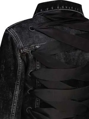 Balenciaga Denim Jacket With Lace-up Back - Black