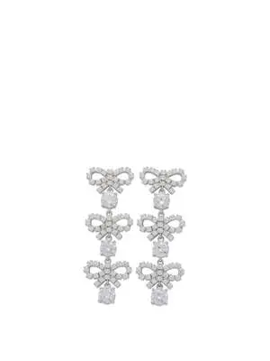 SELF-PORTRAIT Drop Earrings With Bows - Silver