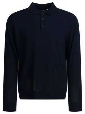 Vince Merino Wool Polo Shirt - Blue