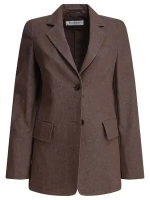 Max Mara Denim-effect Cotton Blazer - Brown