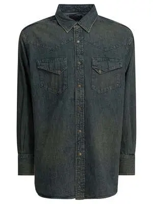 BEAMS Western Double Dye' Shirt - Blue