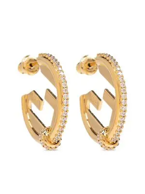 Fendi Ever Round Hoop Earrings - Golden