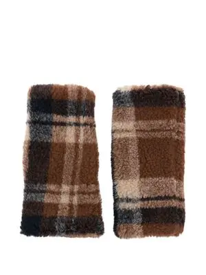 ALPO Wool Blend Fingerless Gloves - Brown