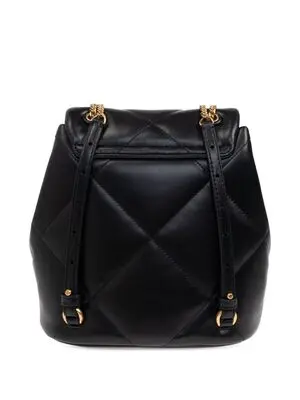 Tory Burch Kira Diamond Small Leather Backpack - Black