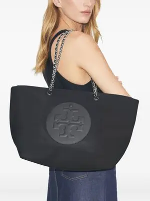 Tory Burch Ella Chain Nylon Tote Bag - Black