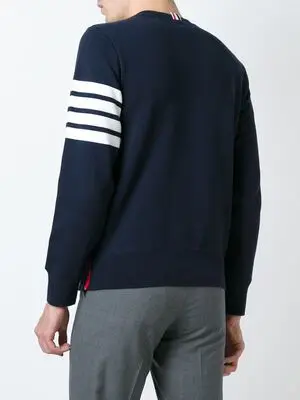 Thom Browne Cotton Crewneck Sweatshirt - Blue