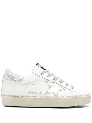 GOLDEN GOOSE Hi Star Leather Sneakers - Silver
