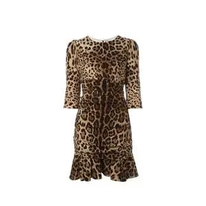 Dolce & Gabbana Silk Leopard Print Dress