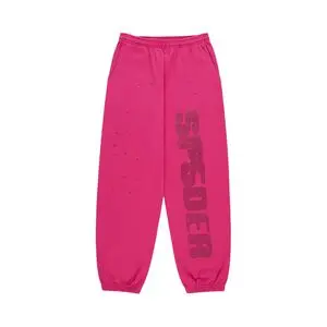 SP5DER Rhinestone Silk Sweatpant - Pink