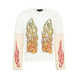 WHO DECIDES WAR Flame Glass Double Jersey - White