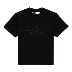 SP5DER Rhinestone Silk Tee - Black