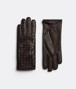 BOTTEGA  VENETA Intrecciato Leather Gloves - Fondant