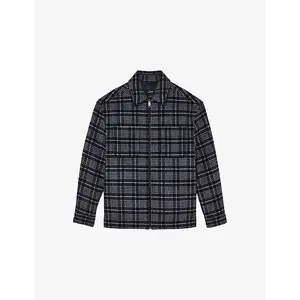 REISS Vitarli Checked Padded Wool-blend Overshirt