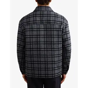 REISS Vitarli Checked Padded Wool-blend Overshirt