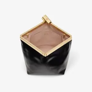 JIMMY CHOO Ganache Biker Leather Clutch - Black