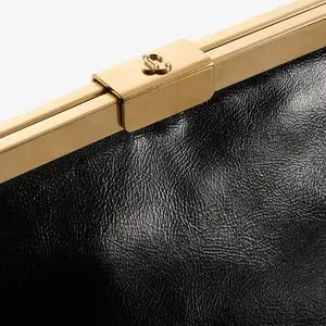 JIMMY CHOO Ganache Biker Leather Clutch - Black