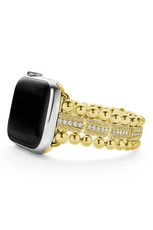 Lagos Smart Caviar 18k And Diamond Beaded Watch Bracelet - Gold
