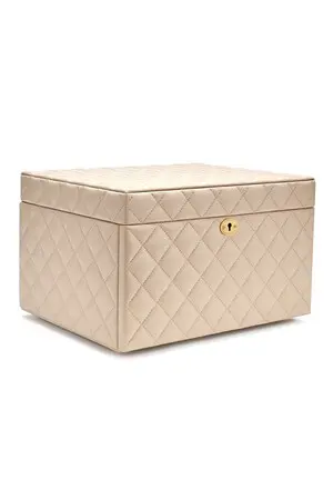 Lagos Accessories Large Quilted Jewelry Box - Natural