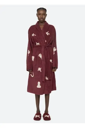Sea Mika Robe - Burgundy / Red