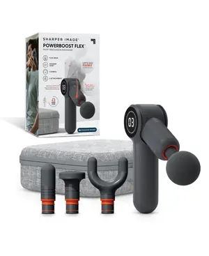 SHARPER IMAGE Powerboost Flex Pivot Percussion Massager - Gray