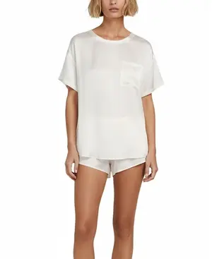 Lunya Silk Tee Short Set - Tranquil White