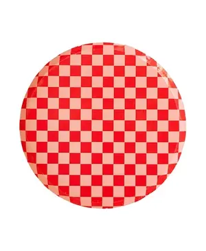 JOLLITY & CO Checkered Paper Dinner Plates, Set Of 8 - Cherry (red)