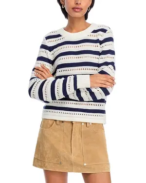 Aqua Striped Knitwear For Women