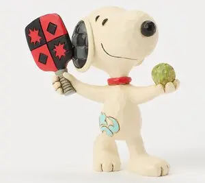 JIM SHORE Peanuts Snoopy Playing Pickleball Mini Figurine