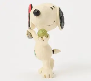JIM SHORE Peanuts Snoopy Playing Pickleball Mini Figurine