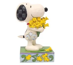 JIM SHORE Peanuts Snoopy With Daffodils Figu Rine 5.1in H - One-color