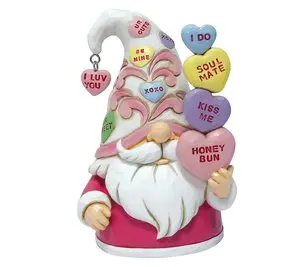 JIM SHORE Sweethearts Gnome With Message Figuri Ne 5in H - One-color