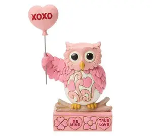 JIM SHORE Sweethearts Owl With Balloon Figurine 5in H - One-color