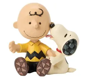 JIM SHORE Peanuts Charlie Brown With Snoopy Figurine 4.3in - One-color
