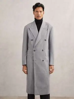 REISS Smarter Double-breasted Relaxed-fit Overcoat