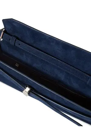 Veronica Beard Suede Dash Clutch - Navy