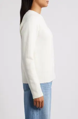 Bobeau Embroidered Heart Sweater