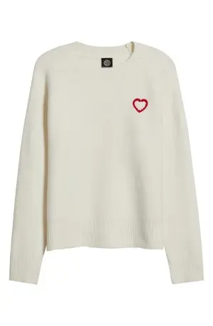Bobeau Embroidered Heart Sweater