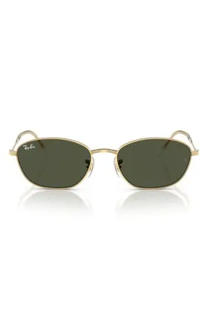 Ray-ban 58mm Oval Sunglasses - Gold Flash