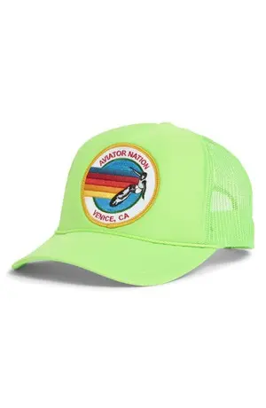Aviator Nation Signature Trucker Hat - Neon Green