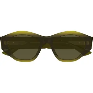Bottega Veneta 53mm Geometric Sunglasses - Green