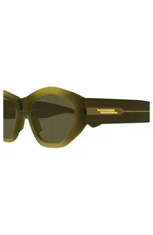 Bottega Veneta 53mm Geometric Sunglasses - Green