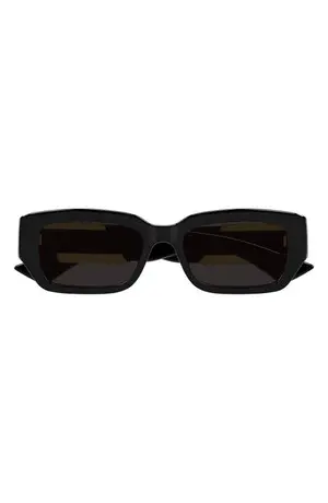 Bottega Veneta 53mm Rectangular Full Rim Sunglasses - Black