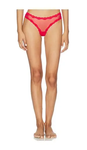 Fleur Du Mal Sheer Tulle Thong In Red - Rouge