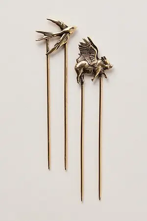 Free People Novelty Animal Hair Pin - Flying Pig