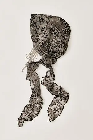 CURRIED MYRRH Mirabel Hair Scarf - Black With Chain